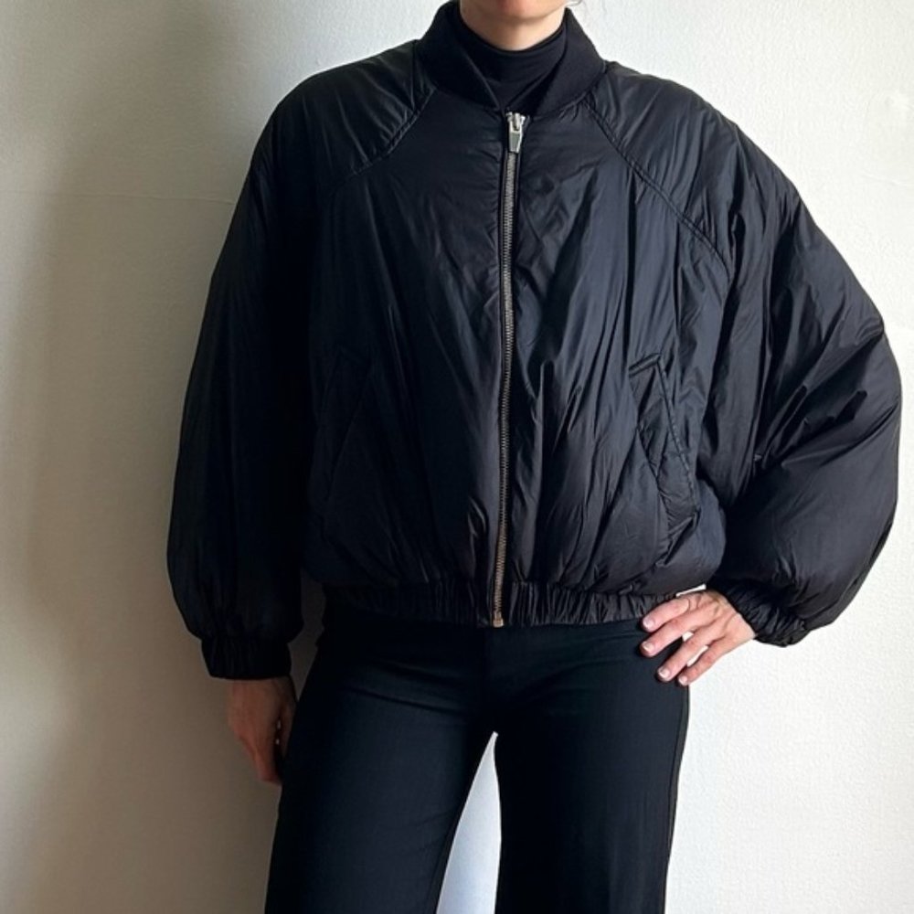 Zara Oversized Black Puffer Bomber Jacket - Gem